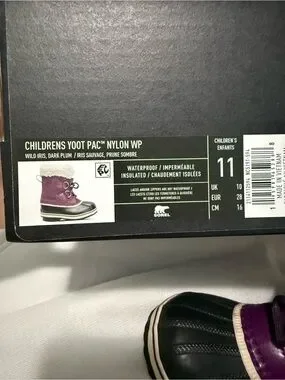 Sorel | Shoes | Sorel Wild Iris And Black Kids Insulated Snow Boots ...
